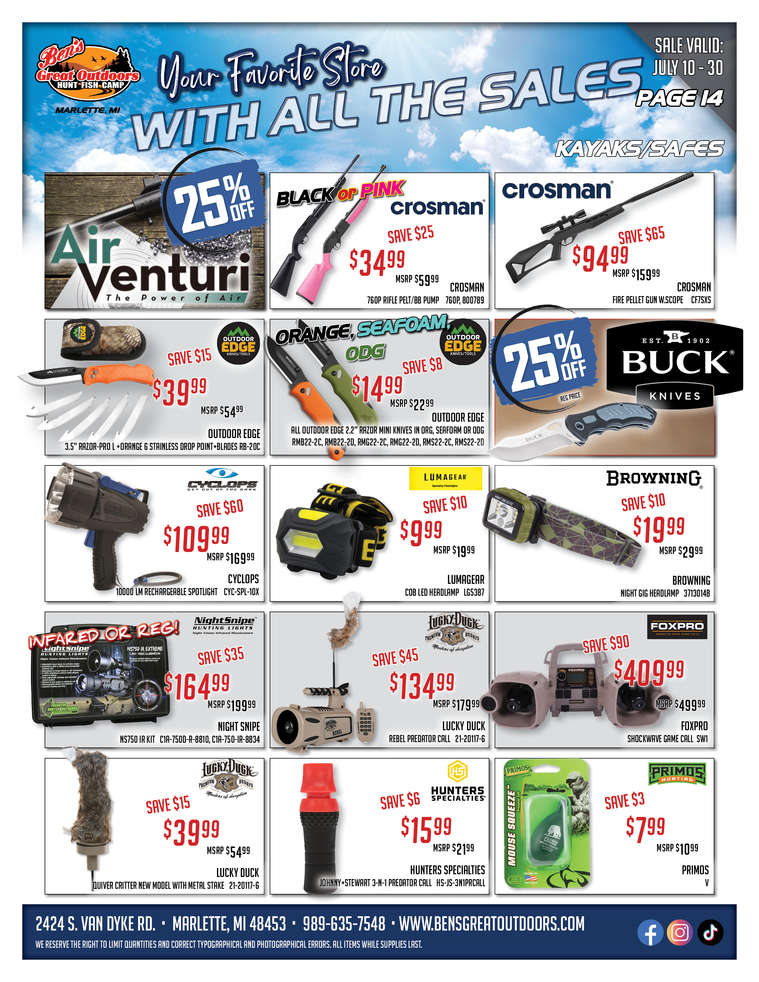 BGO Weekly Ad | Ben's Great Outdoors