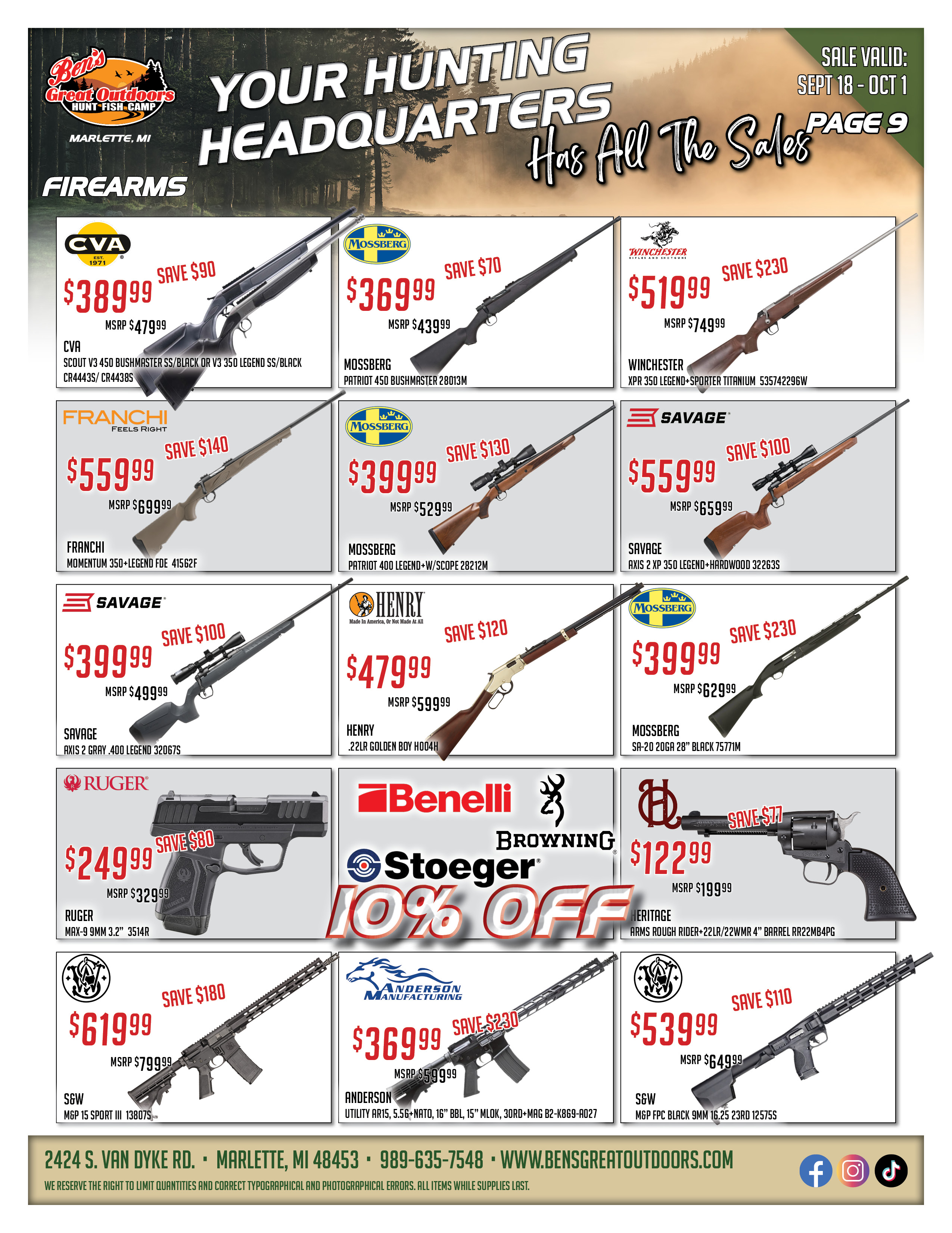 BGO Weekly Ad | Ben's Great Outdoors